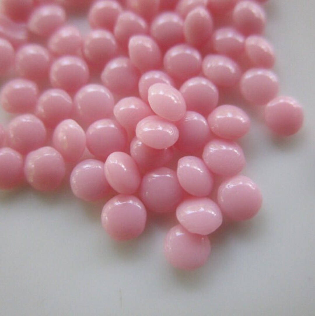 72 Vintage Opaque Pink Glass Dentelles, 3mm Round - Etsy