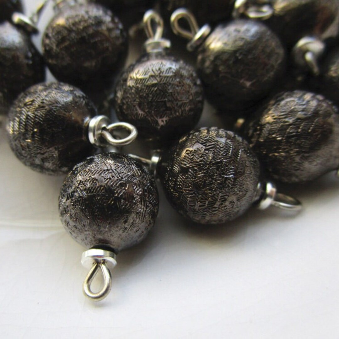 19 Handmade Gunmetal Bead Connectors on Silver-plated Wire - Etsy