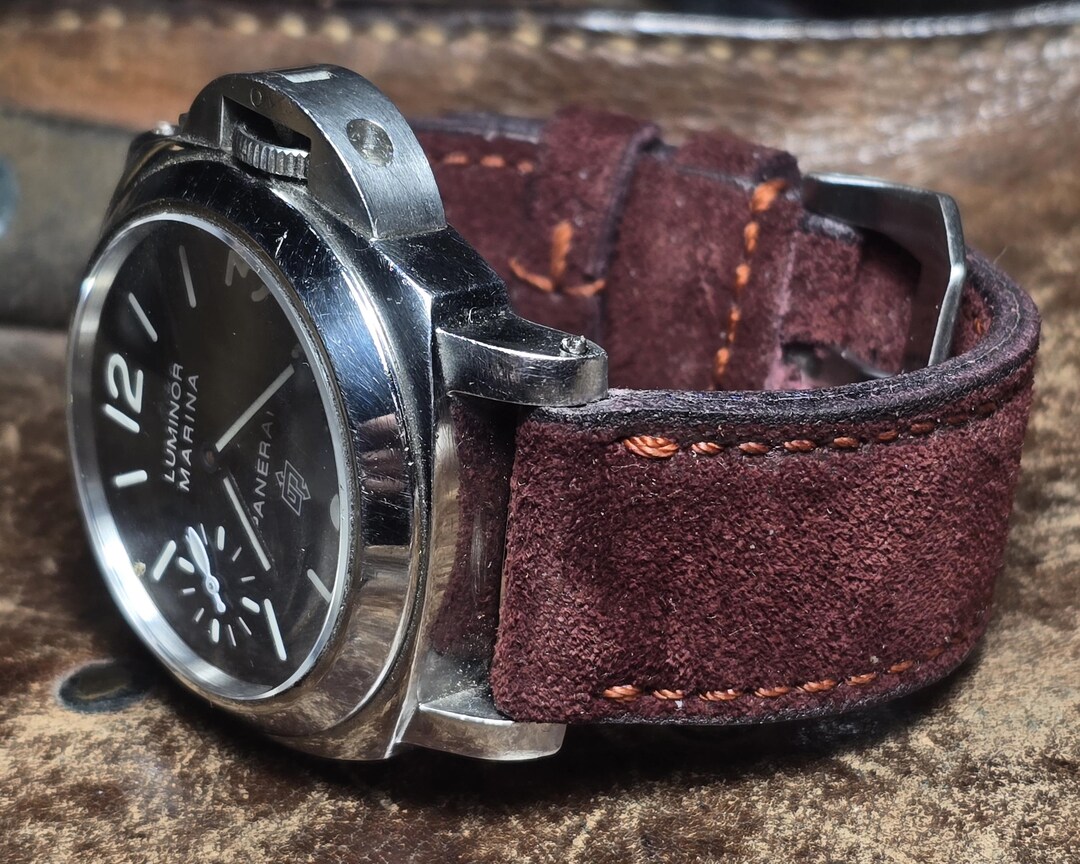Custom Made Strap in Red Wine Suede for Pam - Etsy