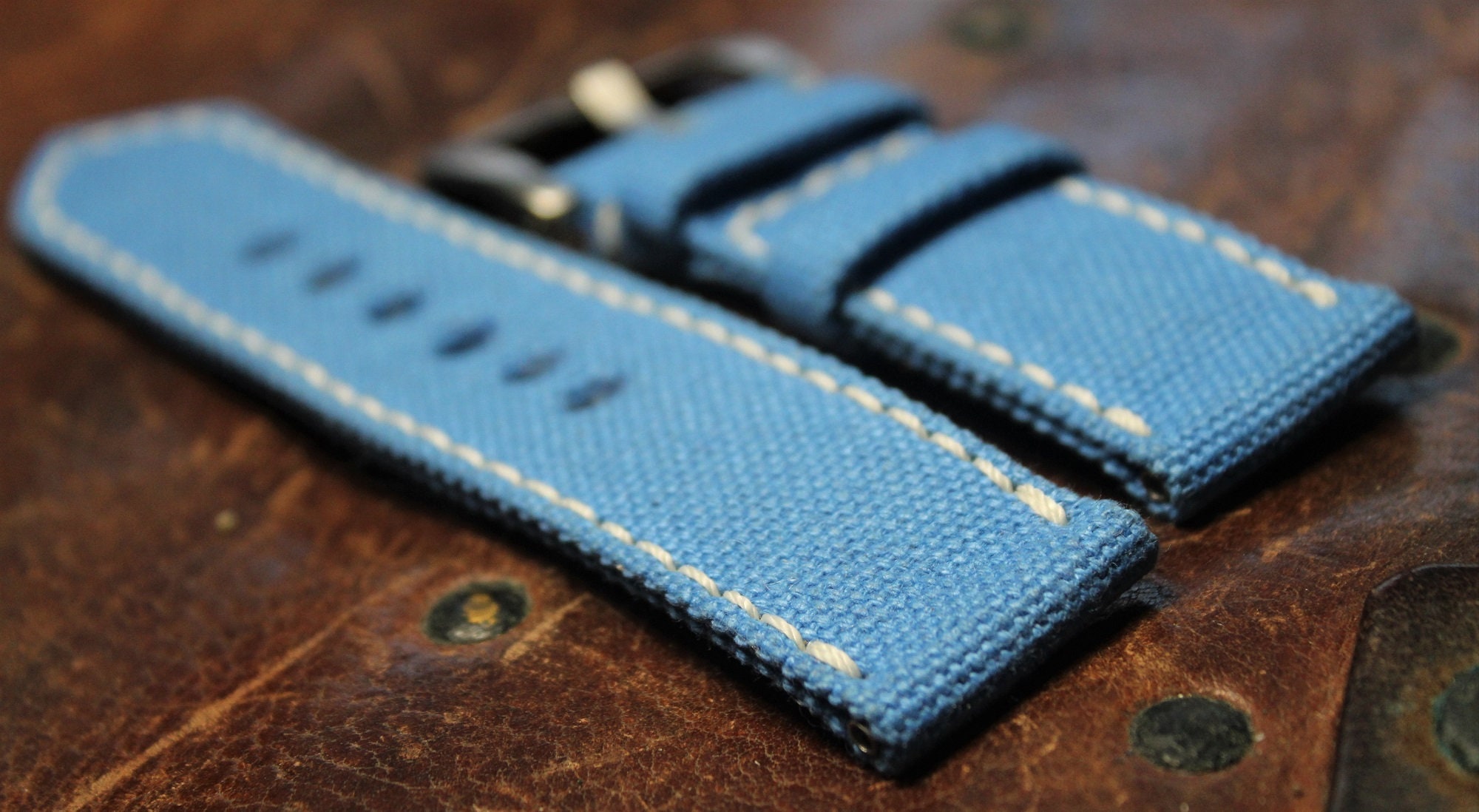 Light Blue Canvas Strap Custom Made for Pam - Etsy