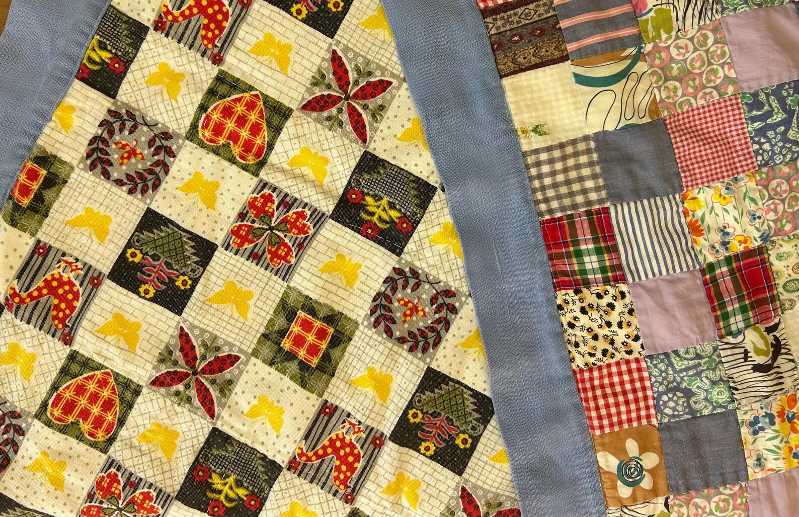 Vintage 1930s Handmade Postage Stamp Throw Quilt - Etsy