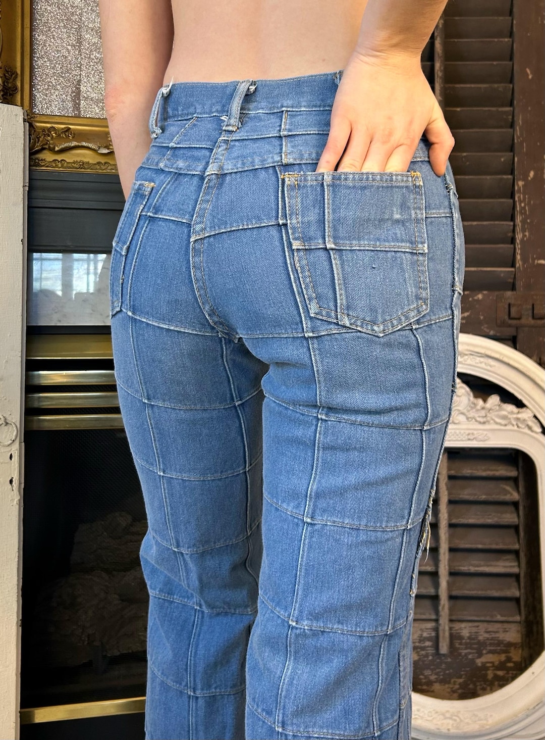 Vintage 1970s Brittania Patchwork Bell Bottom Jeans,vintage 70s Flares ...