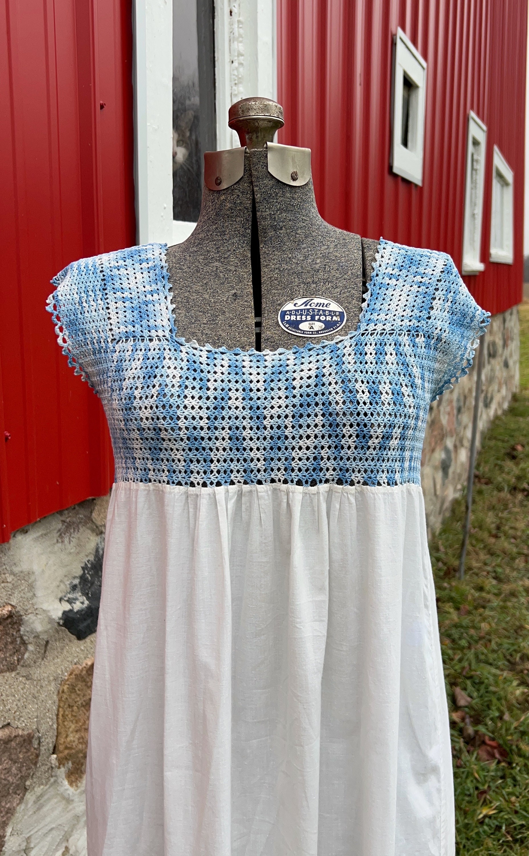 Antique 1910s Edwardian Cotton and Crochet Nightgown - Etsy