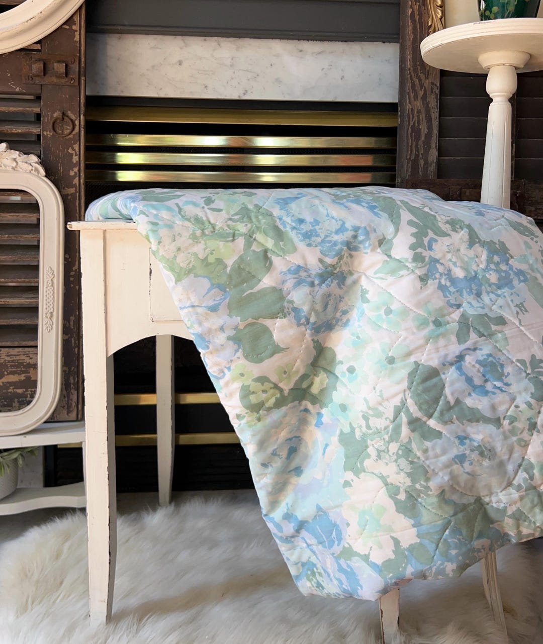 Vintage Springmaid Bedspread, Floral Quilted Coverlet, Twin - Etsy