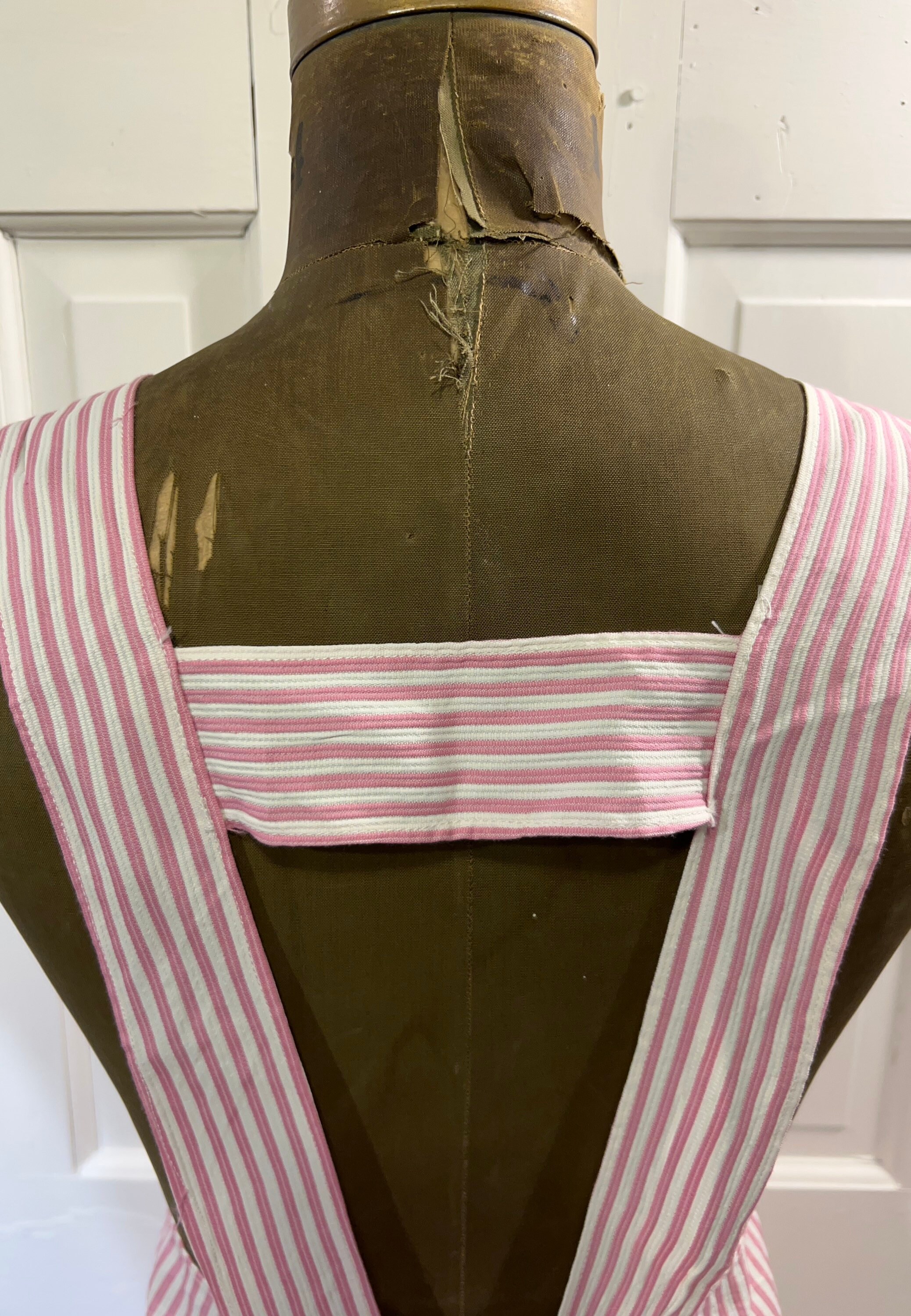 Vintage Full Bib Apron, 1950s 1960s, Handmade Hostess Apron, Pink and ...