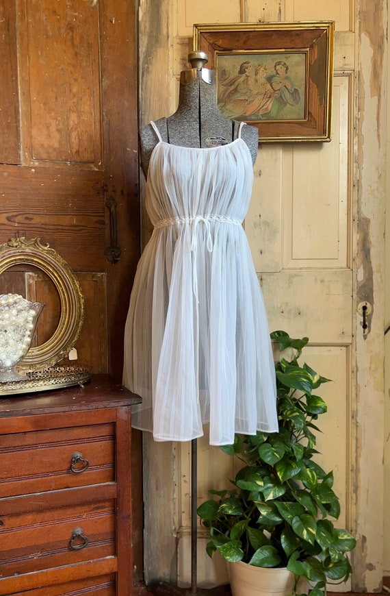Sheer White Vintage 60s Peignoir Set Gown & Robe Set … - Gem