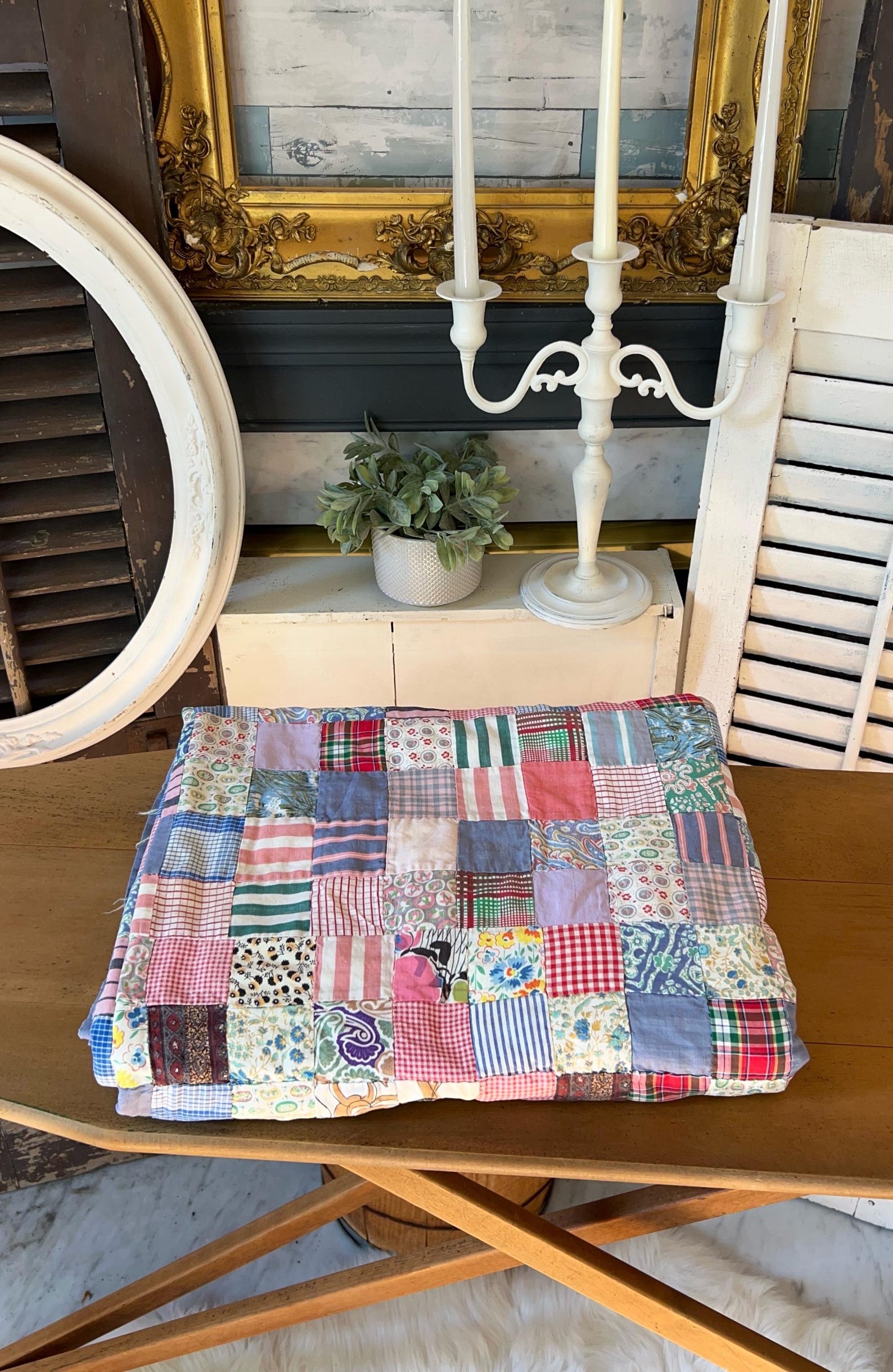 Vintage 1930s Handmade Postage Stamp Throw Quilt - Etsy