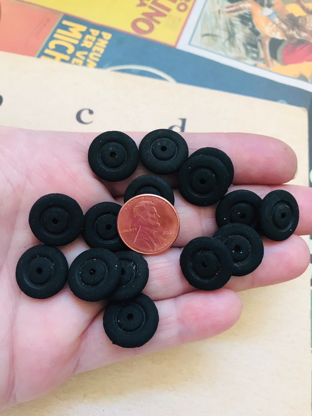 Miniature, Toy Car Rubber Tires, Set of Eight Tires, by ...
