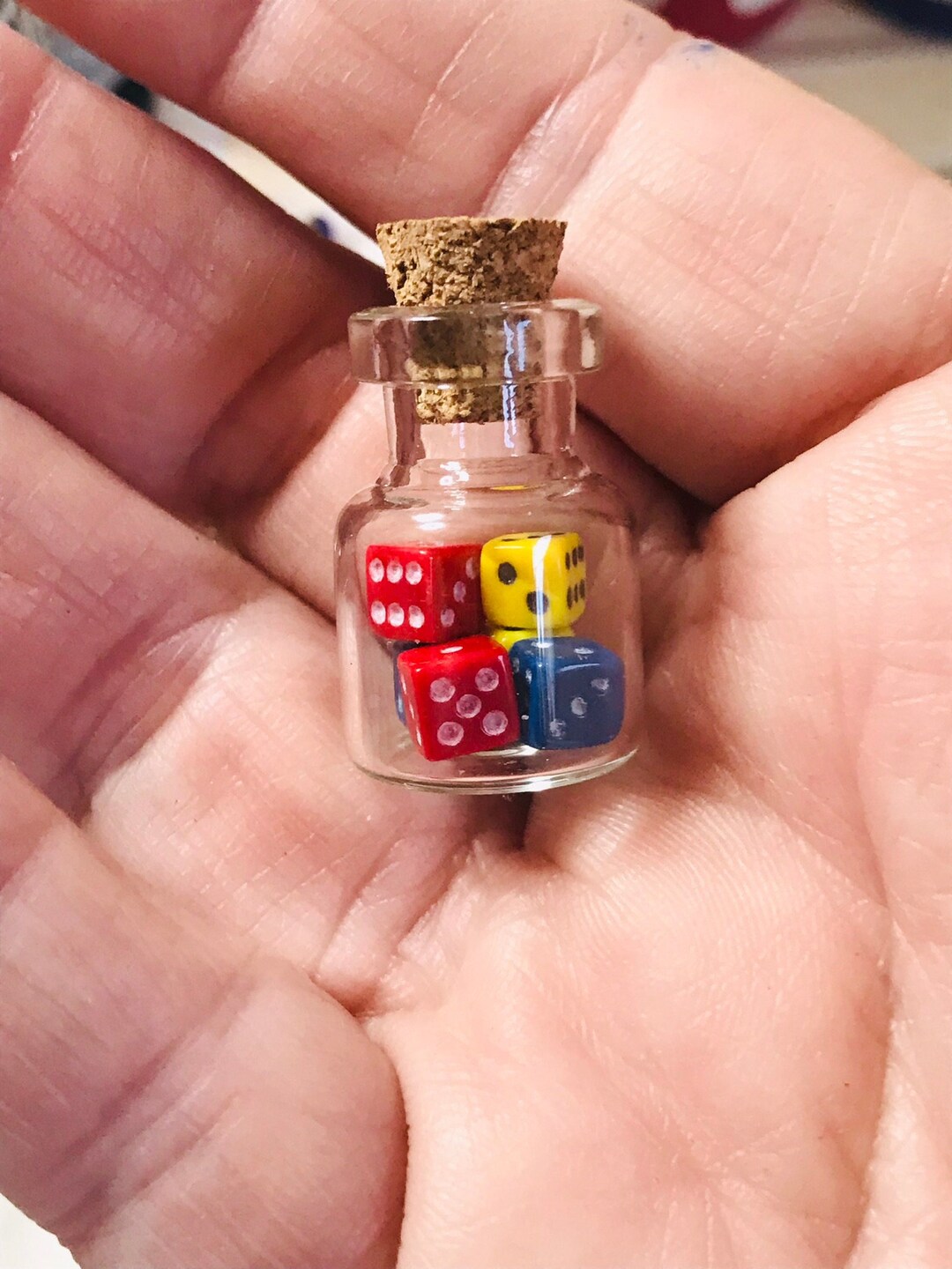 Teeny Tiny Miniature Dice, Set of Two Dice, Glass Jar, Choose Your ...
