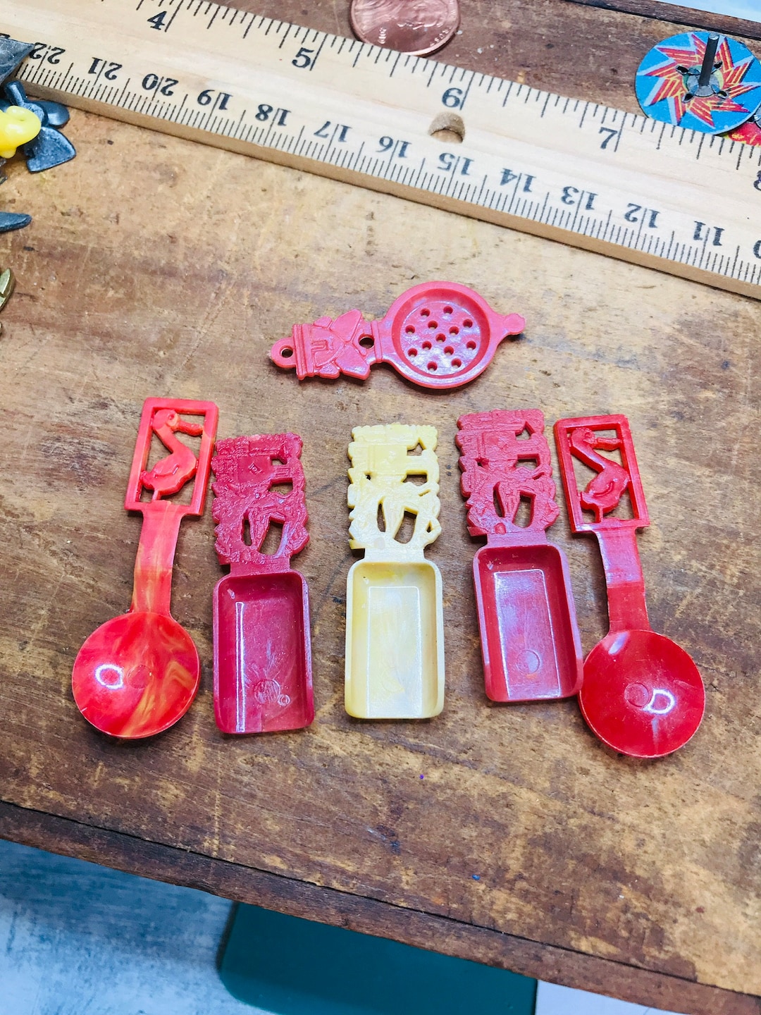 Rare Cracker Jack Toy Prize, Set of Six Kitchen Utensils, Miniature ...