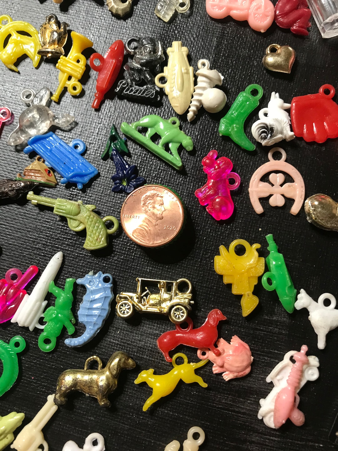 Small, Tiny Charms, Cracker Jacks, Set of Eight Charms, 1950s Nostalgia ...