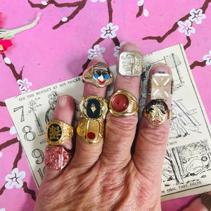 Cracker Jack Prize, Set of Ten Rings, Party Favors, Dimestore Toys by ...