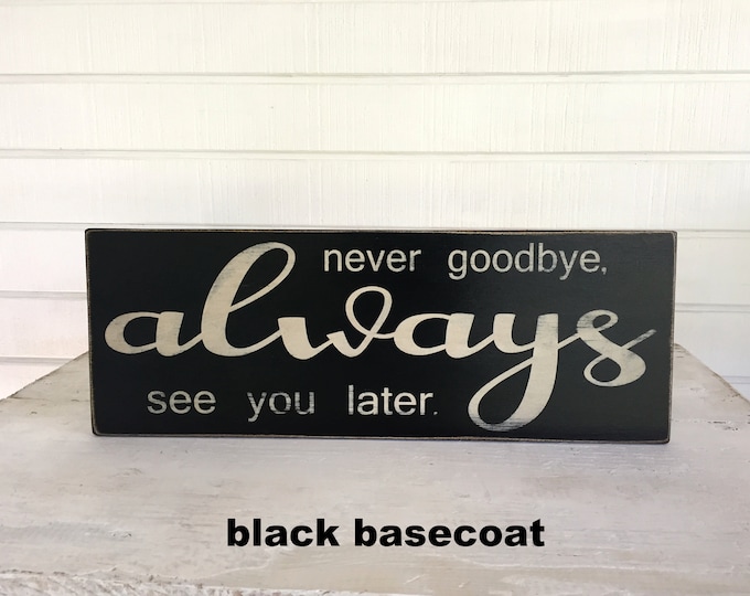 Never Say Goodbye Always See You Later Sign Distressed See You Later ...