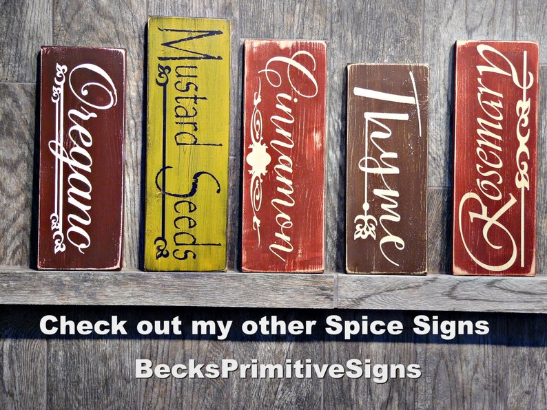 Mustard Seeds Spice Sign Primitive Sign Rustic Spice Sign | Etsy