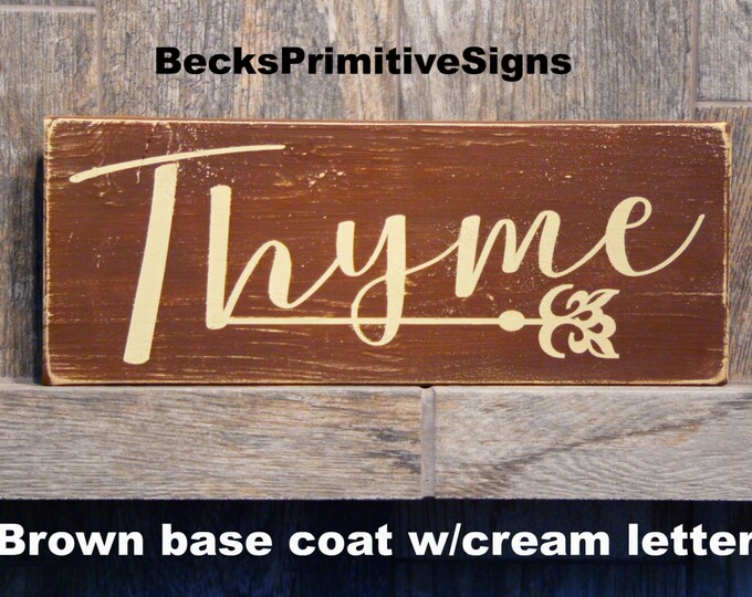Spice Signs, Thyme Primitive Sign, Rustic Spice Sign, Kitchen Sign ...