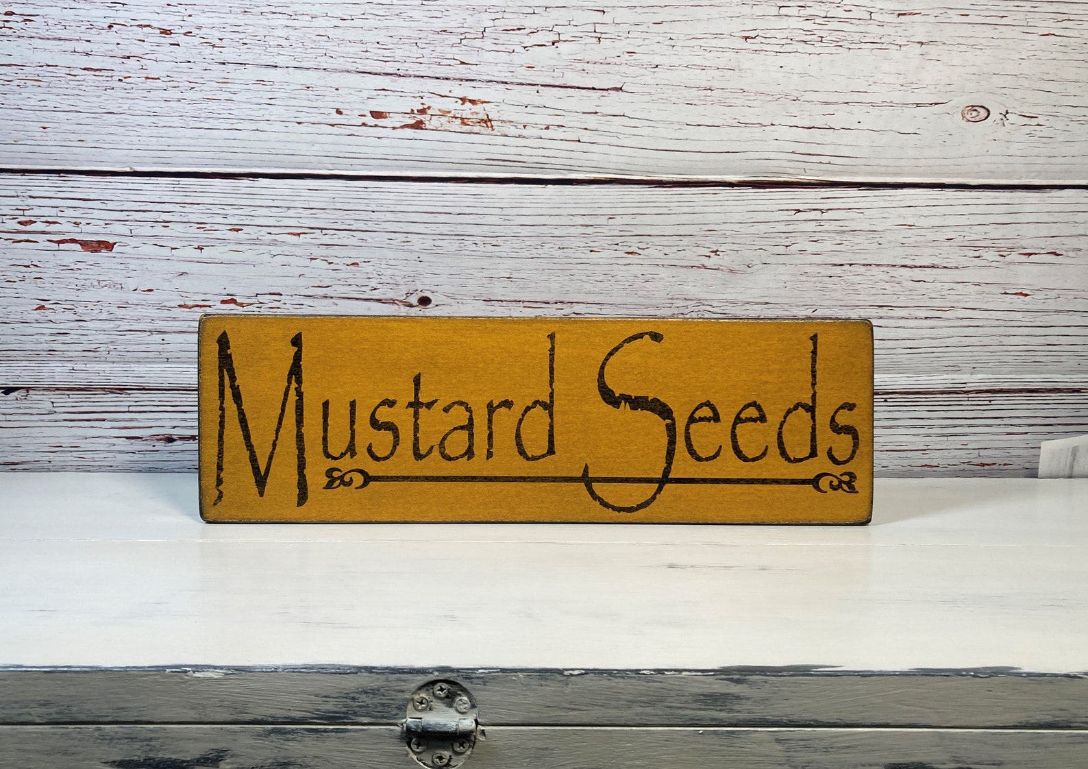 Mustard Seeds Spice Sign Primitive Sign Rustic Spice Sign | Etsy