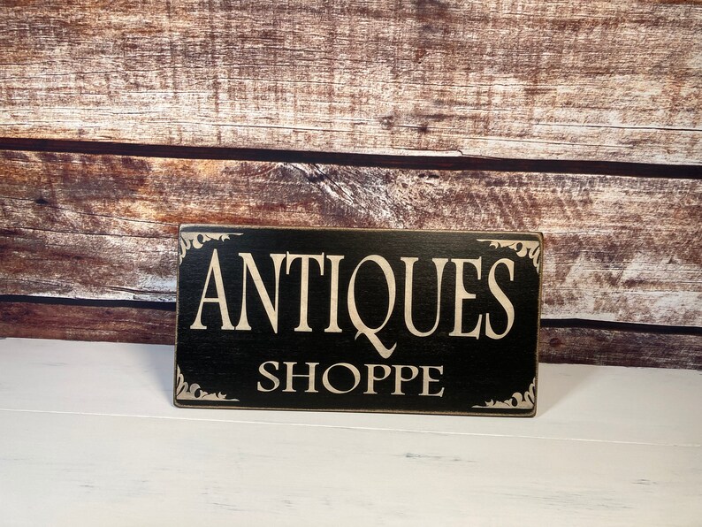 Antiques Shoppe Primitive Signs Handmade Rustic Signs | Etsy