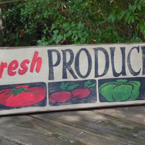 Fresh Produce Primitive Signs Rustic Fresh Produce Sign Farm | Etsy