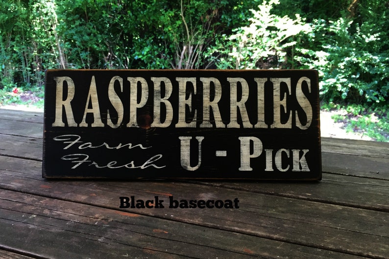 Raspberries Farm Fresh U Pick Primitive Wood Sign Rustic Sign | Etsy