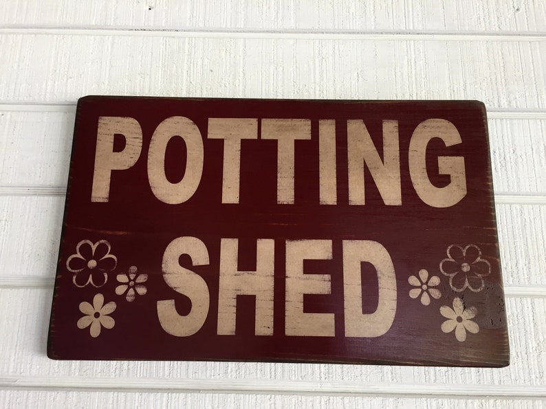 Potting Shed Signs Antiqued Potting Shed Sign Rustic Potting | Etsy