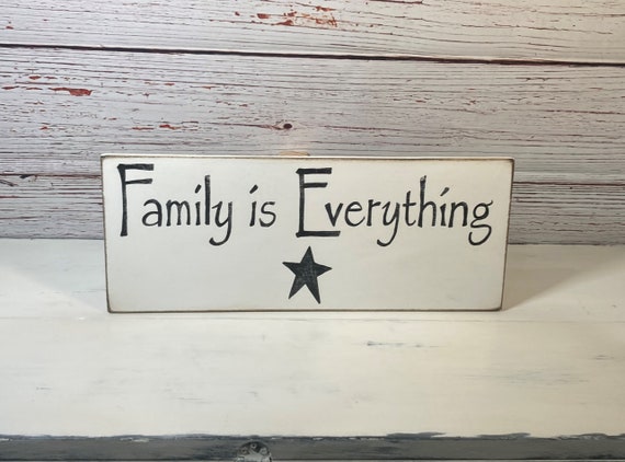 Family is Everything Primitive Sign Distressed Wood Sign | Etsy
