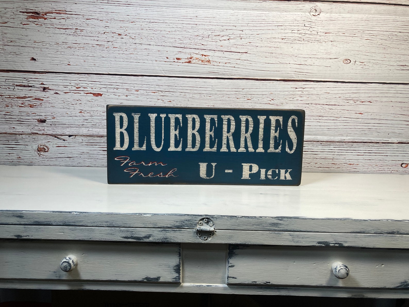Blueberries Farm Fresh U Pick Primitive Wood Sign Rustic Sign | Etsy
