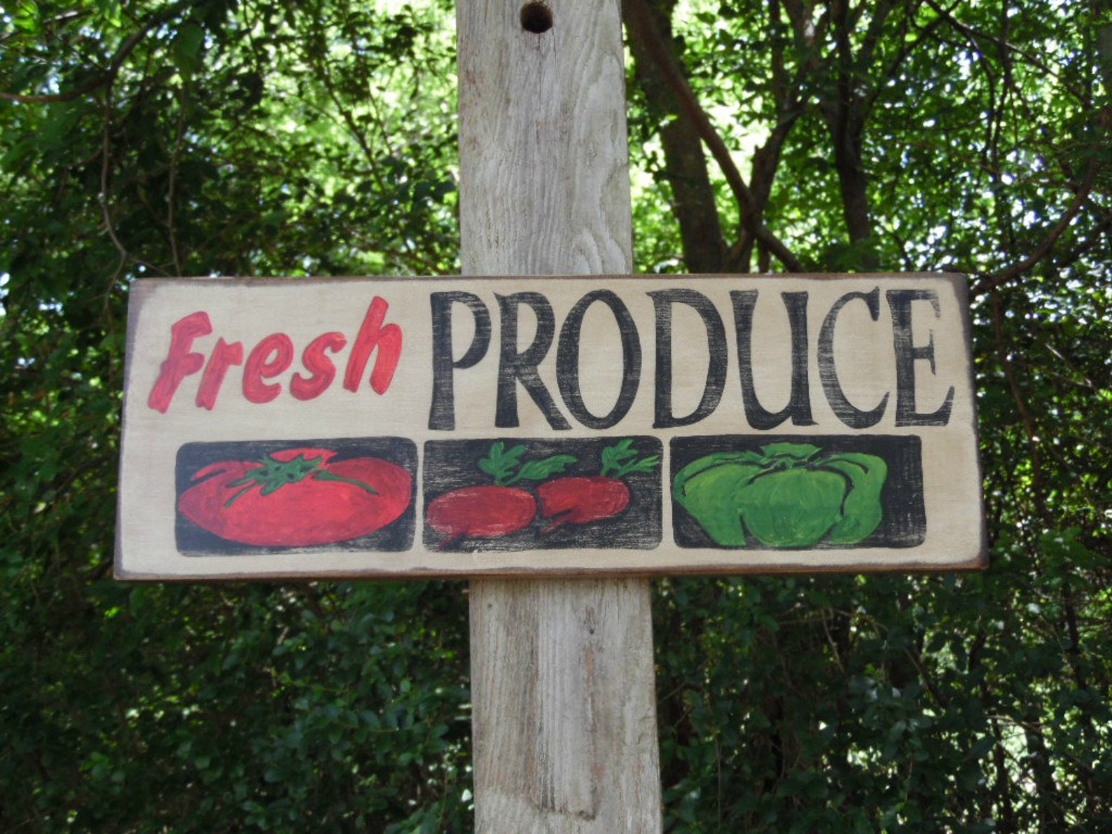 Fresh Produce Primitive Signs Rustic Fresh Produce Sign Farm | Etsy