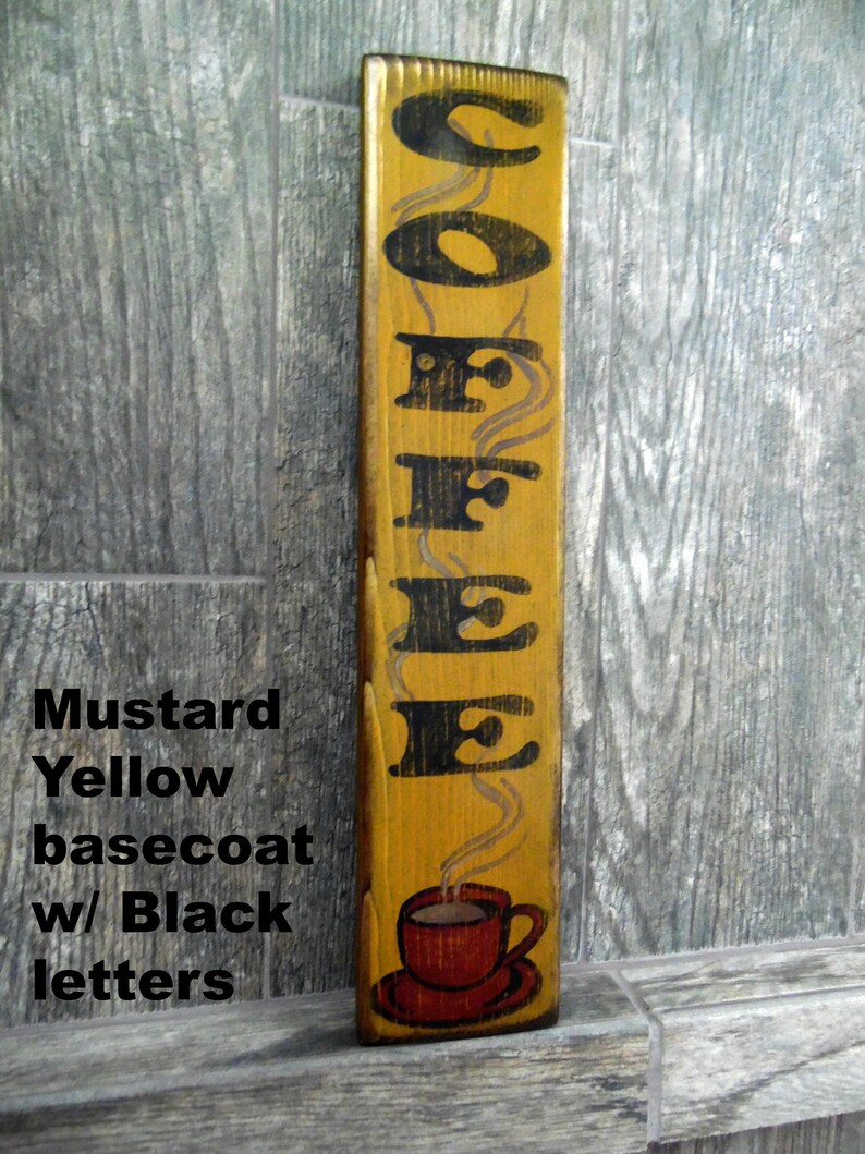 Coffee Vertical Primitive Signs Rustic Signs Cottage Sign Hand | Etsy