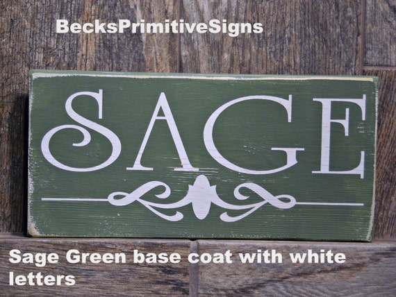Spice Sign Sage Primitive Sign Rustic Spice Sign Kitchen | Etsy