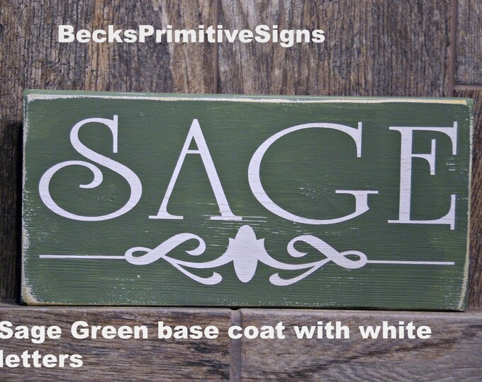 Spice Sign, Sage Primitive Sign, Rustic Spice Sign, Kitchen Sign ...