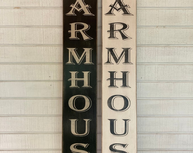 Farm House Vertical Primitive Wood Sign Vertical FARMHOUSE Rustic Wood ...