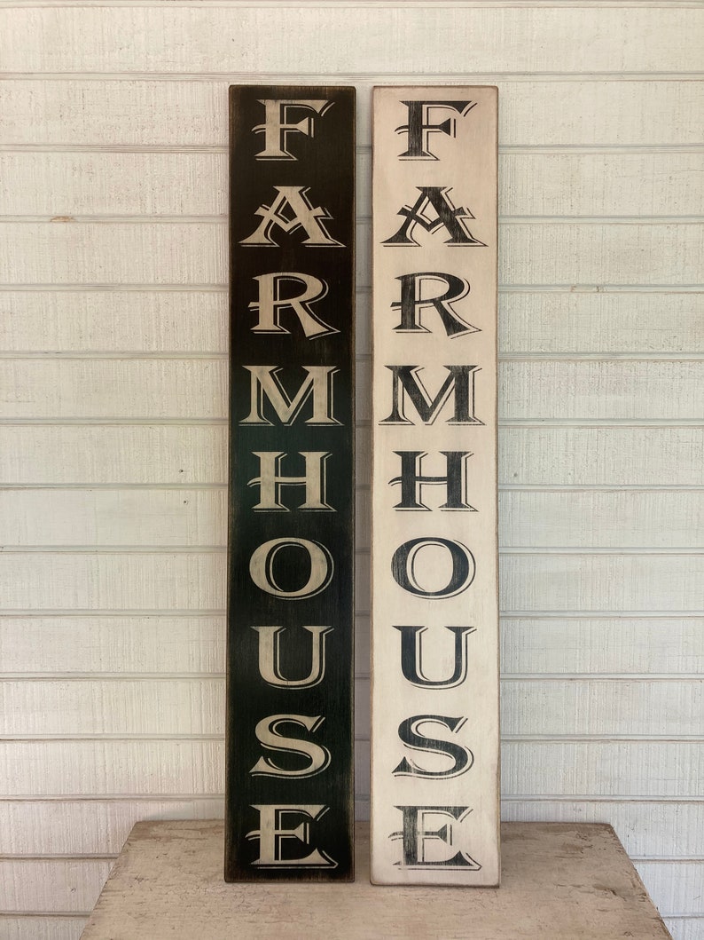 Farm House Vertical primitive wood sign Vertical FARMHOUSE | Etsy