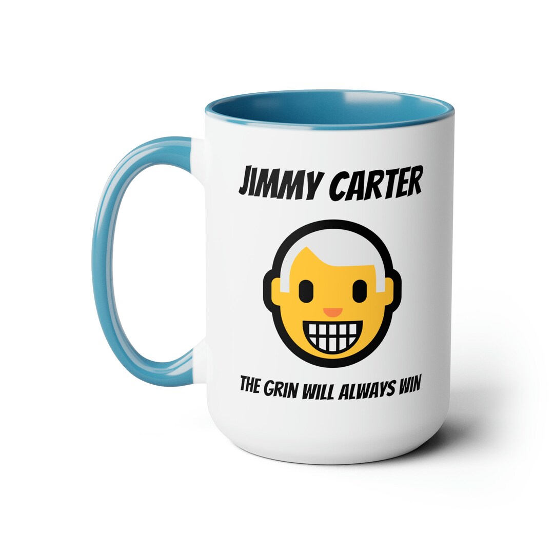 Jimmy Carter Grinning GOAT Two-tone Coffee Mug 15oz - Etsy