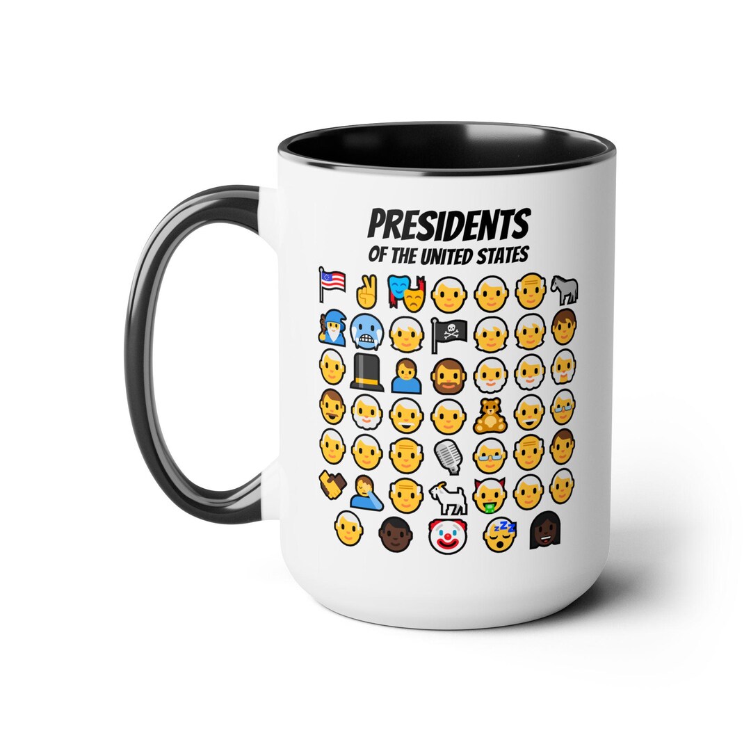 Emoji Presidents With Kamala Two-tone Coffee Mug, 15oz - Etsy