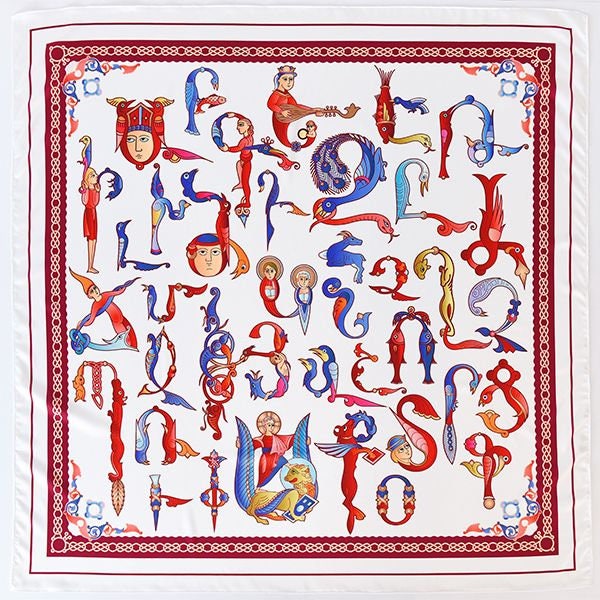 Armenian Alphabet Scarf Armenian Bird Letters Trchnakir Collection AYB ...