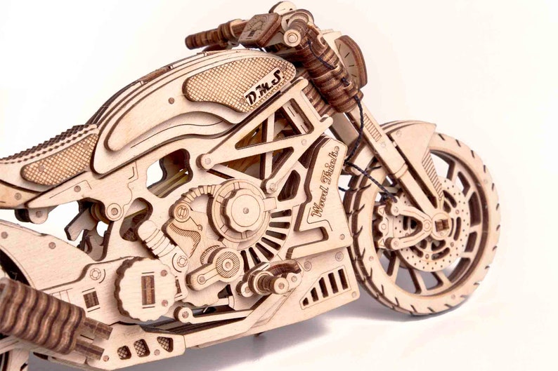 Motorcycle DMS Wood Trick 3D Mechanical Model Kit Wooden - Etsy