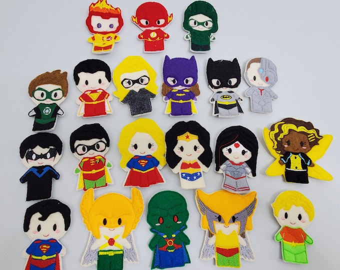 Super Hero Finger Puppets, Handmade Felt Puppets, Super Hero Toys ...