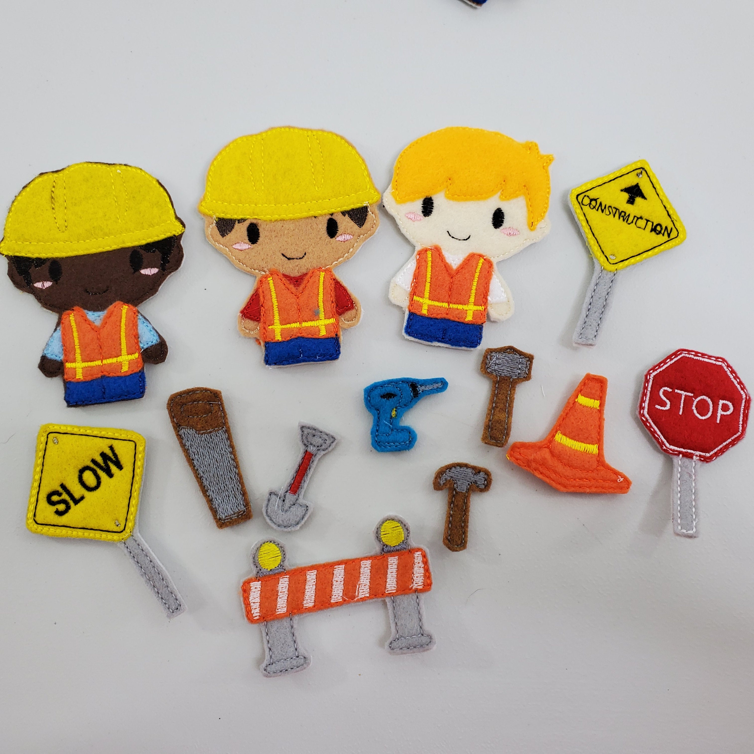 Felt Construction Finger Puppets: Trucks & Workers - Etsy