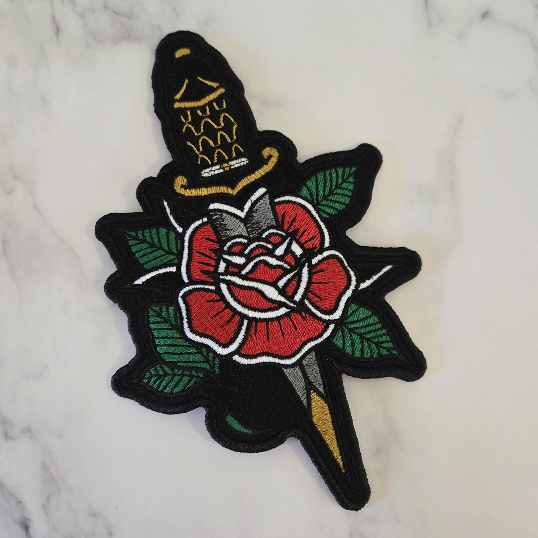 Tattoo Style Patch, Cool Iron on Patches, Iron on Patch, Embroidered ...