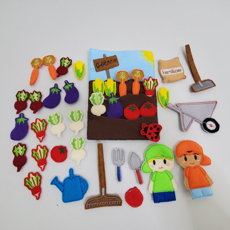 Gardening Finger Puppets Garden Busy Book Planting Finger | Etsy