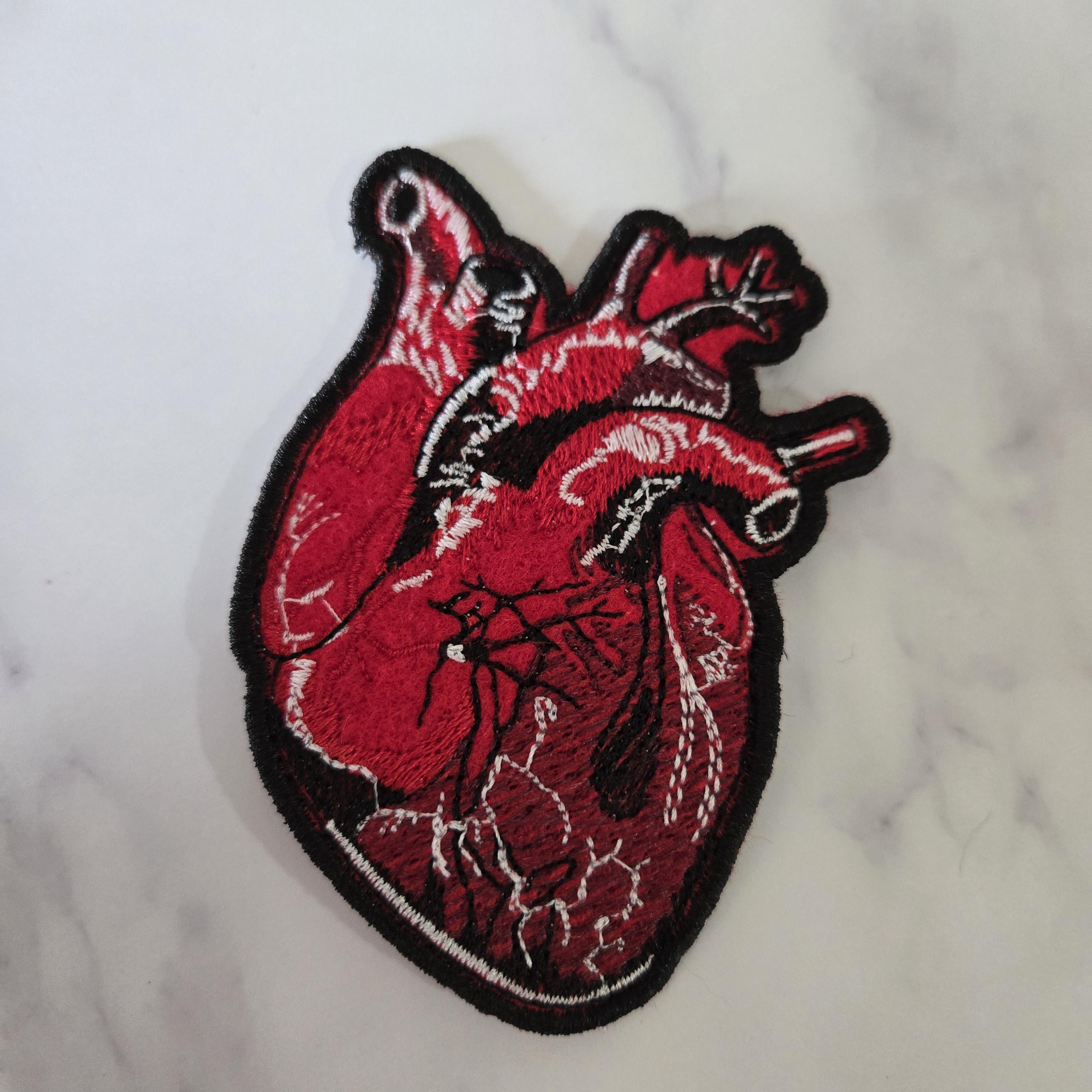 Anatomical Heart Iron on Patch: Embroidered Tattoo Style - Etsy