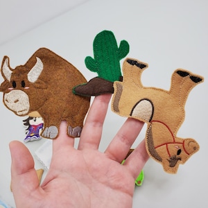 Embroidered Felt Cowboy Finger Puppets: Western Quiet Time Play Set - Etsy