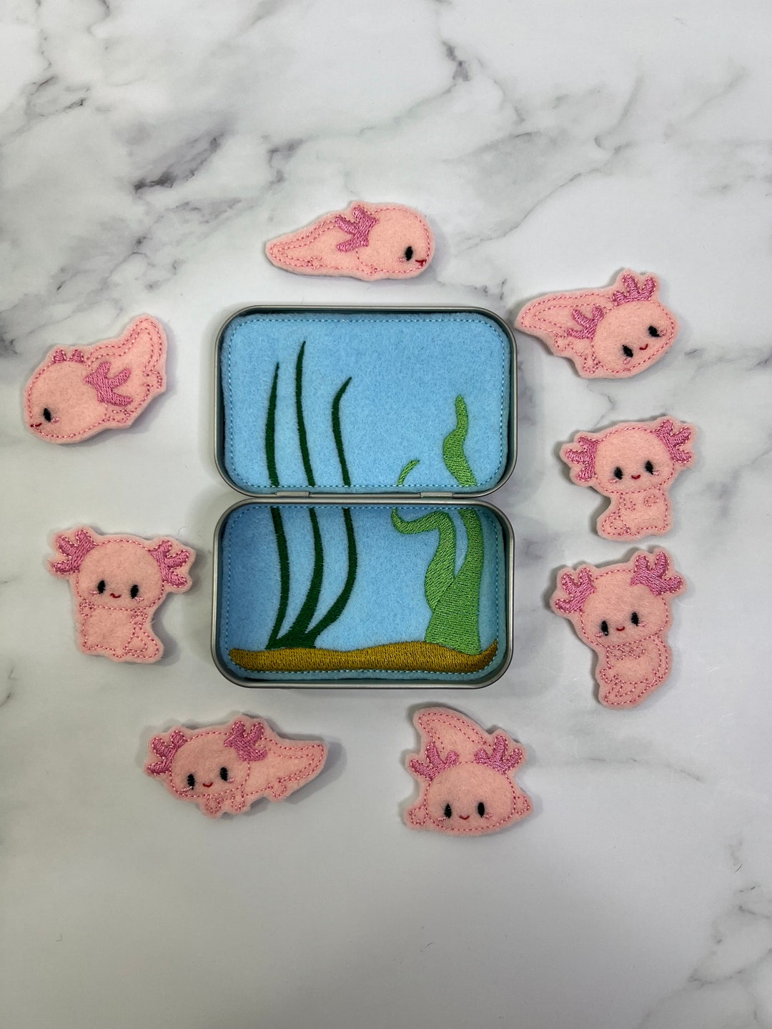 Axolotl Toy, Axolotl Felt, Busy Tin, Axolotl Embroidery, Axolotl Gifts ...