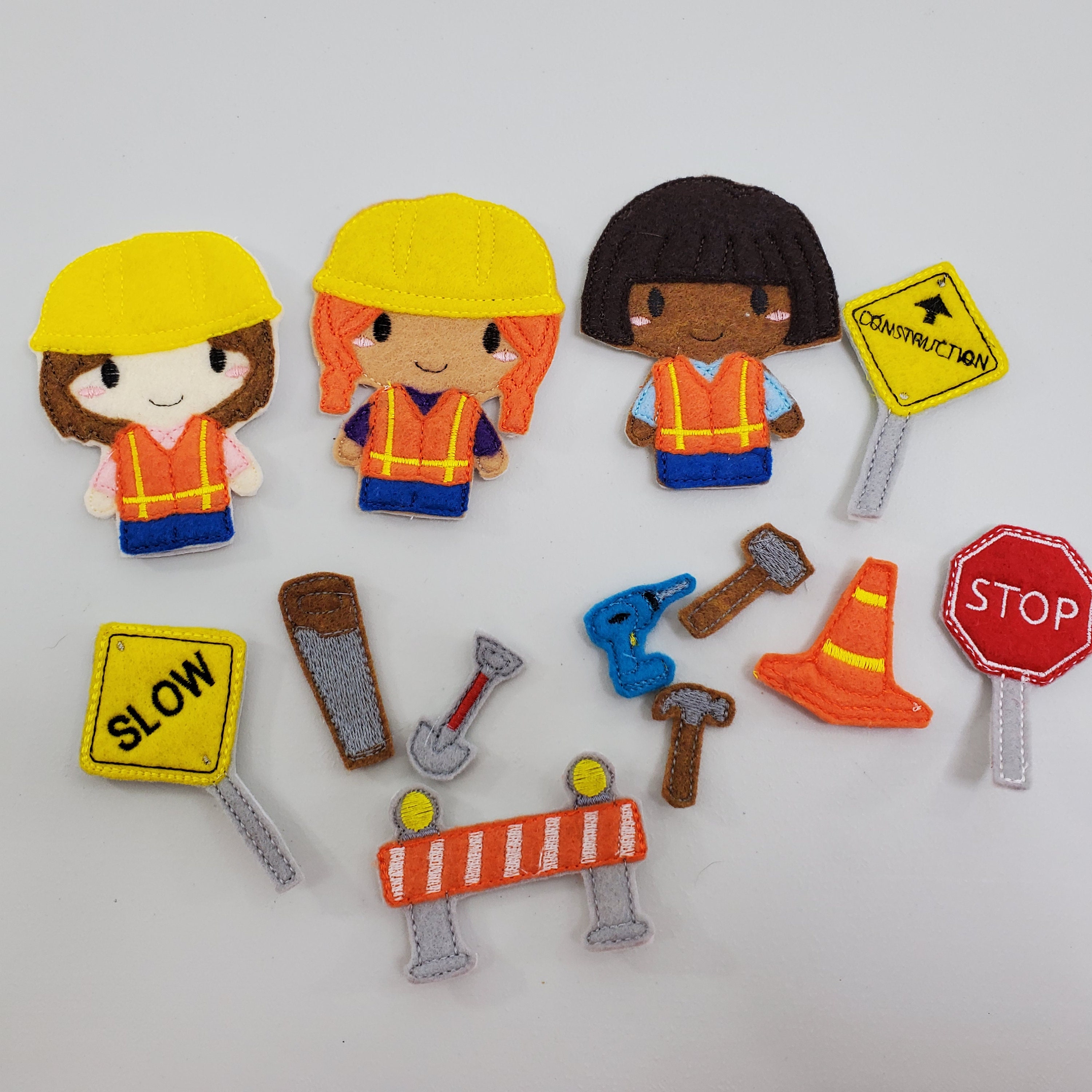 Felt Construction Finger Puppets: Trucks & Workers - Etsy