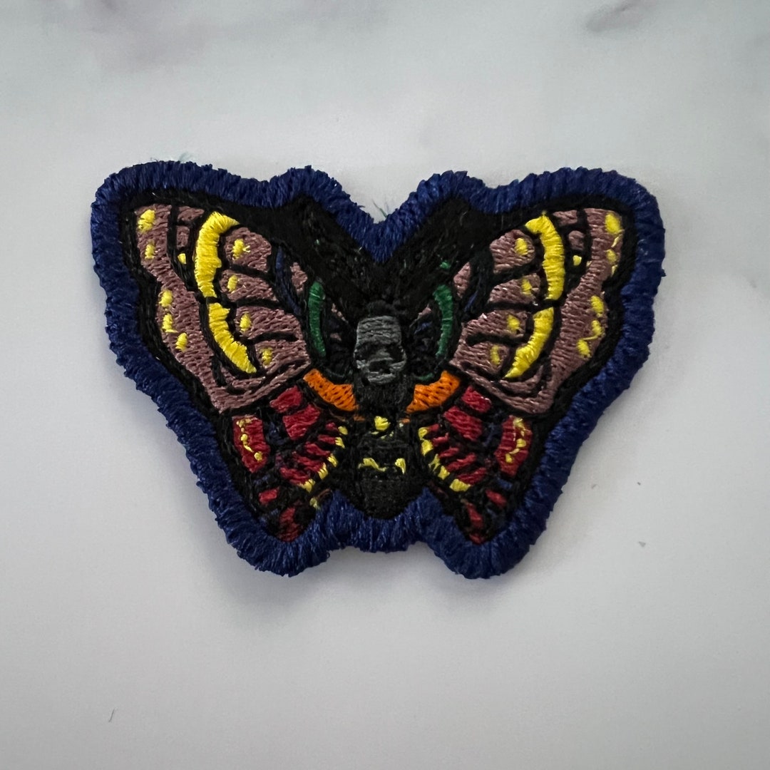 Death Moth Patch, Cool Iron on Patches, Iron on Patch, Embroidered Patch, Punk Patches, Moth ...