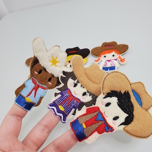 Cowboy Finger Puppets, Western Finger Puppets, Cowboy Puppets, Sherriff ...