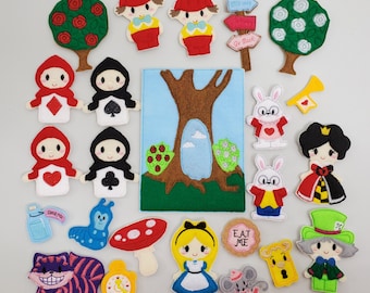 Alice in Wonderland Finger Puppet Set - Etsy UK