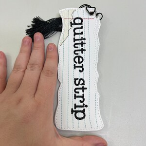 Quitter Strip Bookmark, Page Holder, Embroidered Bookmark, Gift for ...