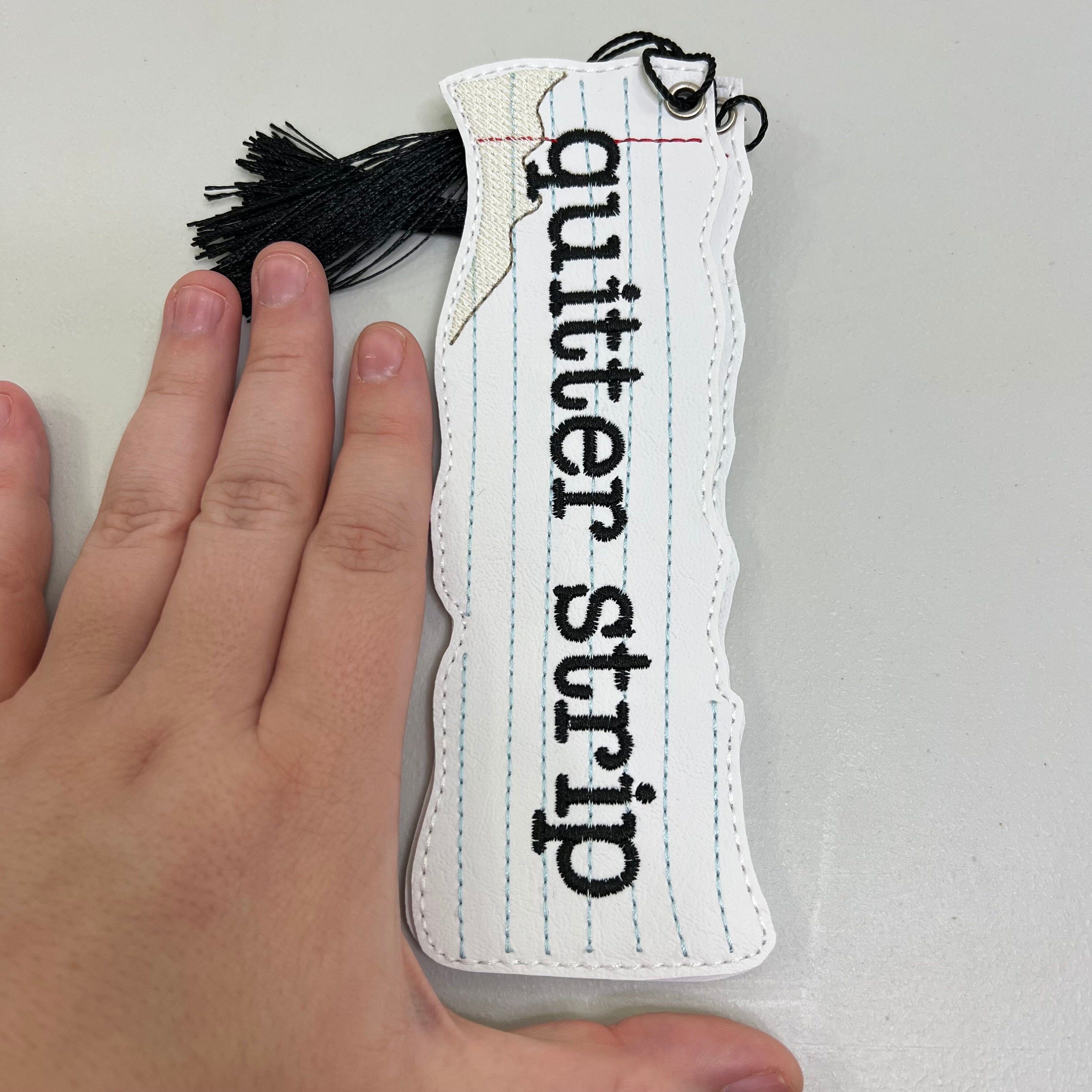 Quitter Strip Embroidered Bookmark: Funny Faux Leather Page Holder - Etsy