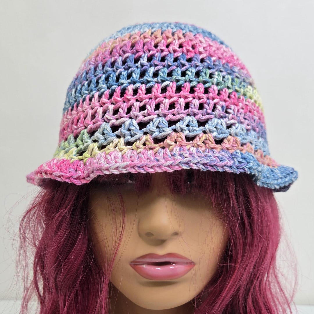 Crochet Bucket Hat, Streetwear Hat, Multicolor Beanie, Crochet Beanie ...